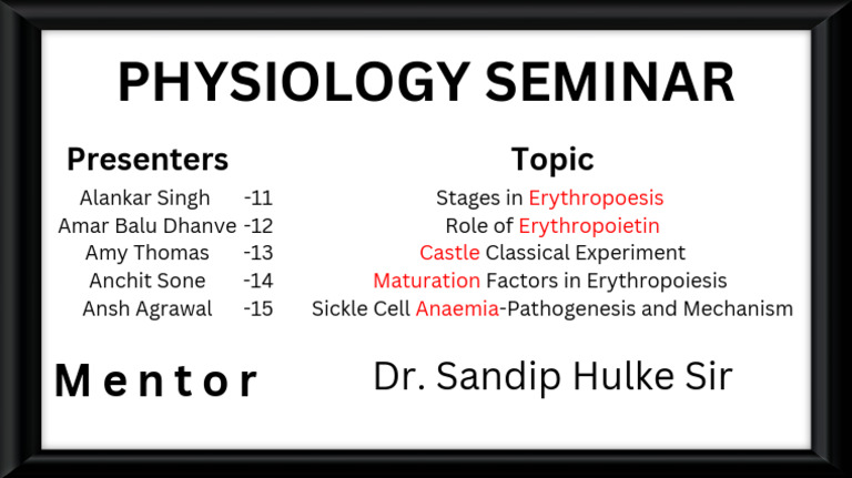 PHYSIOLOGY SEMINAR | PDF