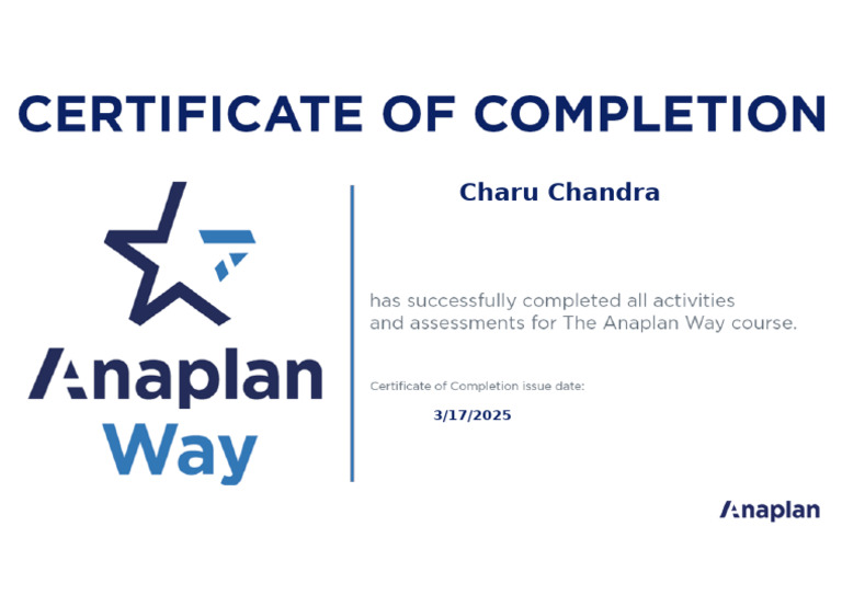 Anaplan Way Certification Overview | PDF