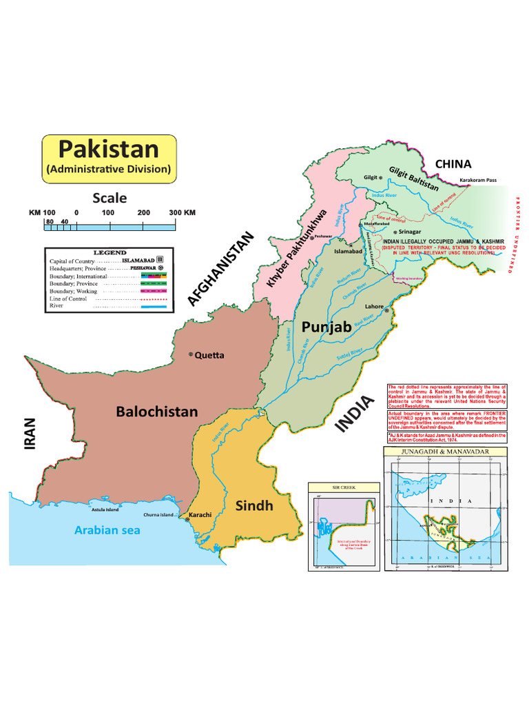 Administrative Divisions of Pakistan Map | PDF