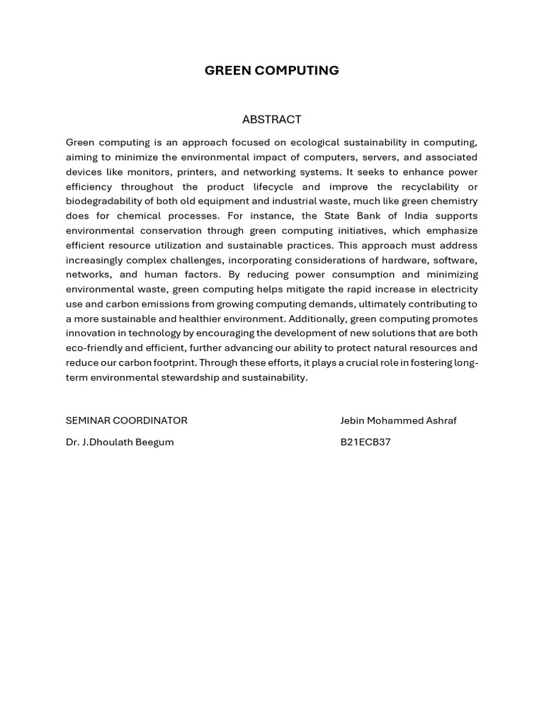 Green Computing | PDF