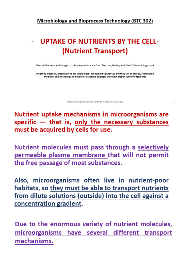 Nutrient Transport Mechanisms in Microorganisms | PDF | Cell Membrane ...