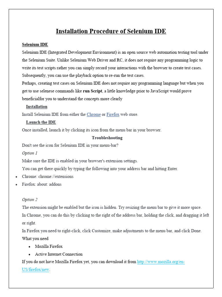 Installation and Prgm1 STM | PDF | Selenium (Software) | Graphical User Interfaces