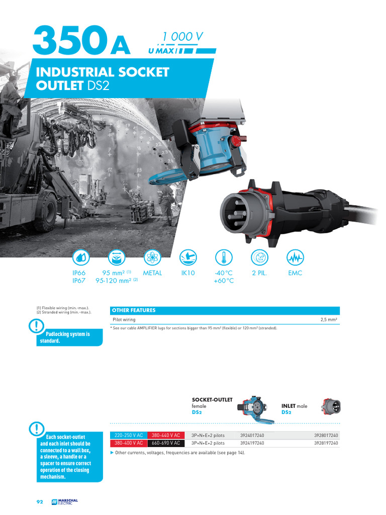MARECHAL DS2 (350 A) CONNECTOR RANGE EN | PDF | Electrical Connector ...