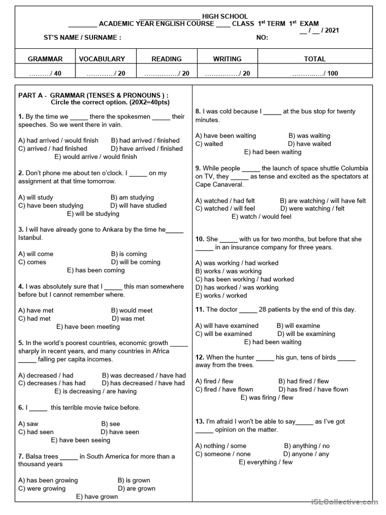 Upper Intermediate English Exam Practice | PDF