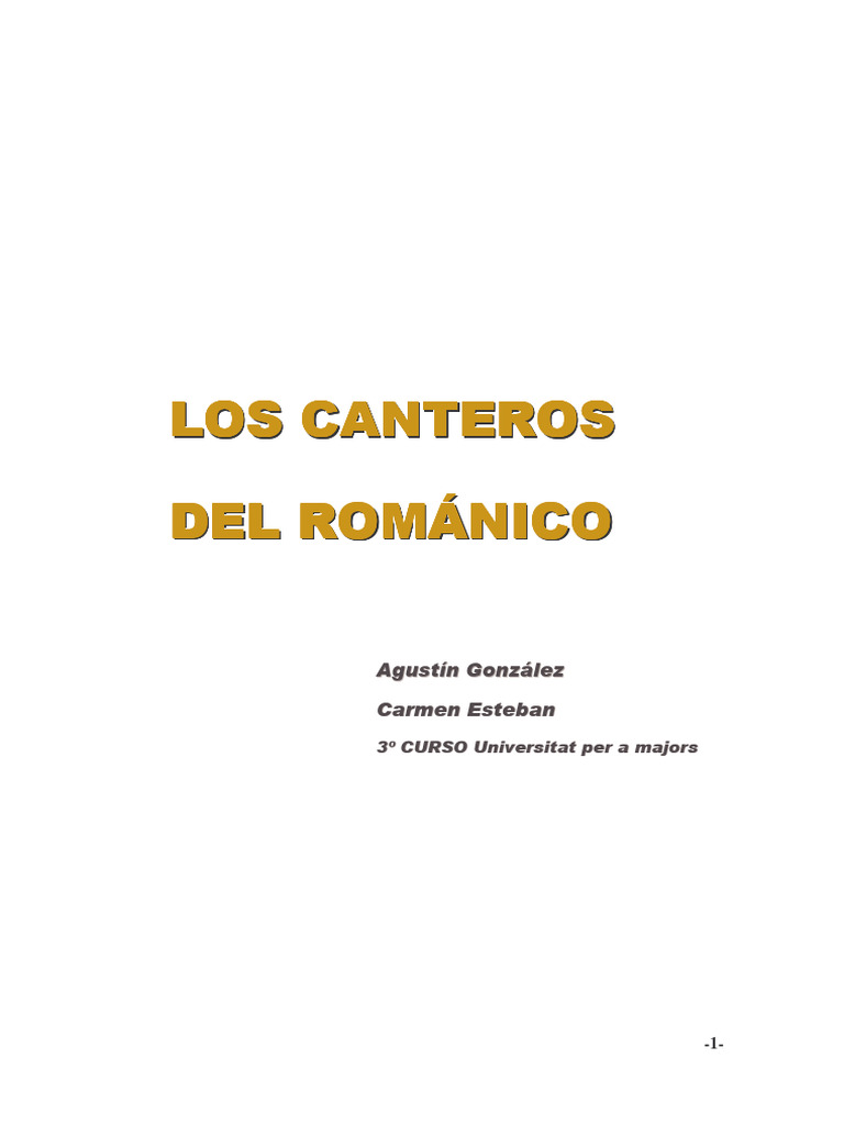 Canteros del Románico en la Edad Media | PDF | Feudalismo | Edades medias