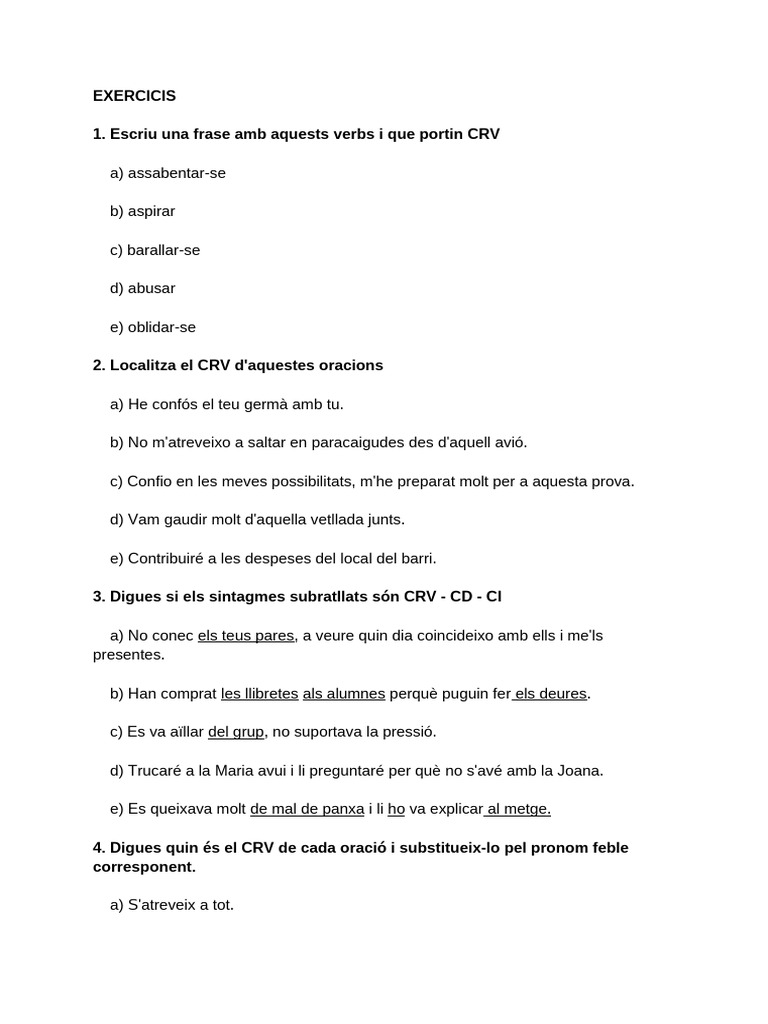 EXERCICIS CRV CC | PDF
