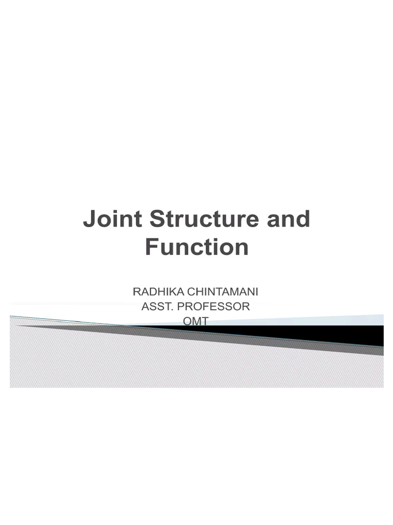 Krutika Joint Structure and Function | PDF