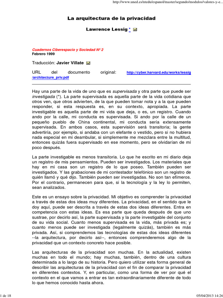 Arquipri | PDF | Privacidad | Cuarta Enmienda a la Constitución de los ...
