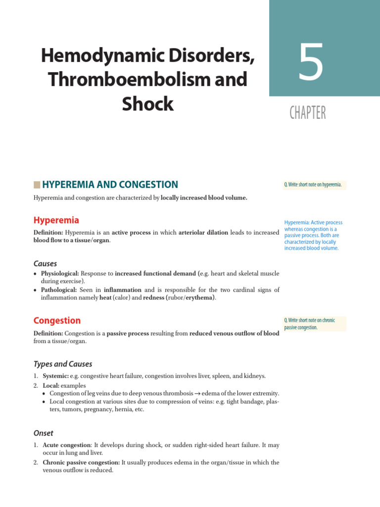 Hemodynamic Disorders, Thromboembolism and Shock | PDF | Edema ...
