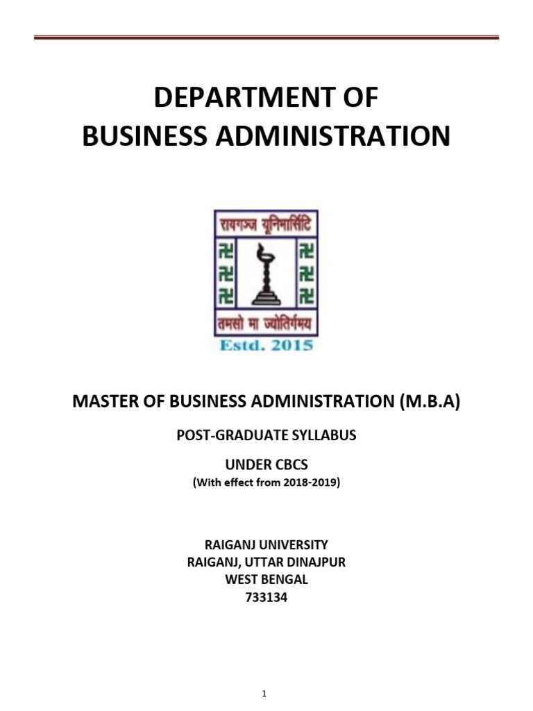 RGU MBA Second Semester Syllabus | PDF | Marketing | Capital Structure