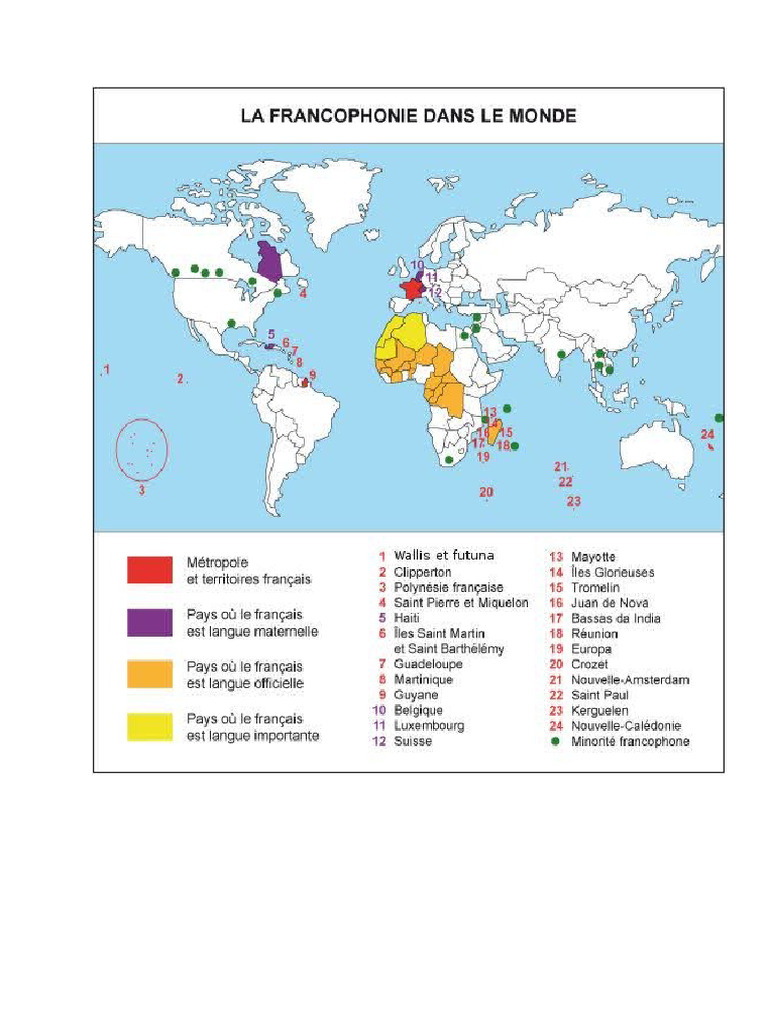 Les Pays Francophones Carte Geo | PDF