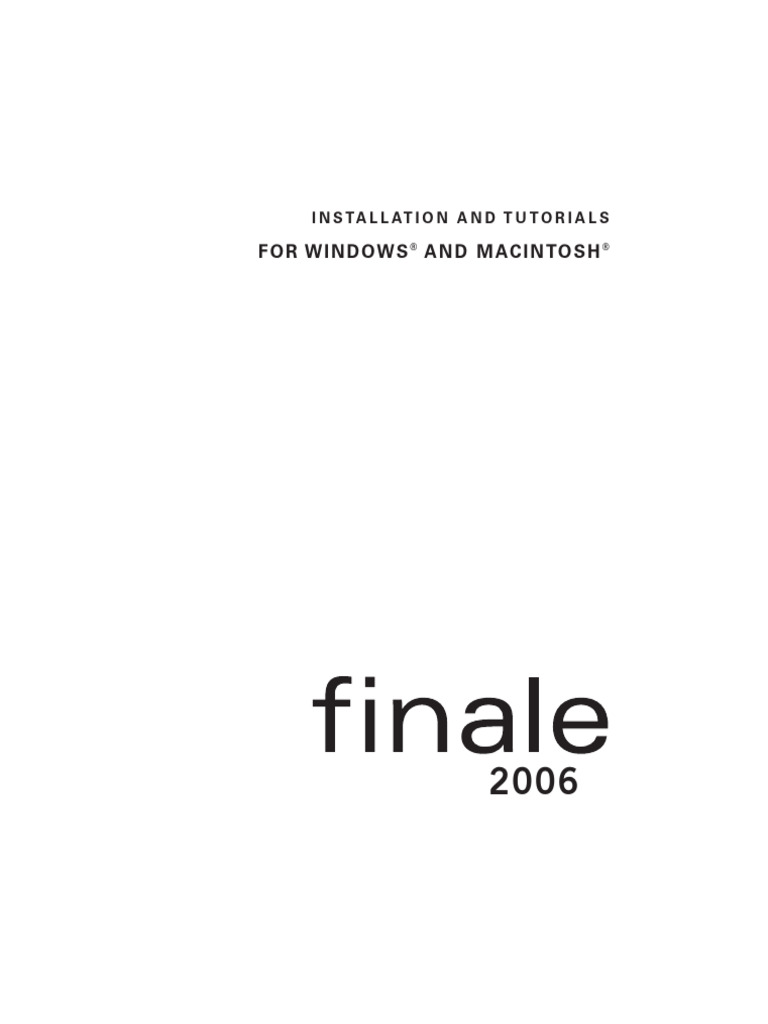 Finale 2006 Tutorial | PDF | Usb | Microsoft Windows