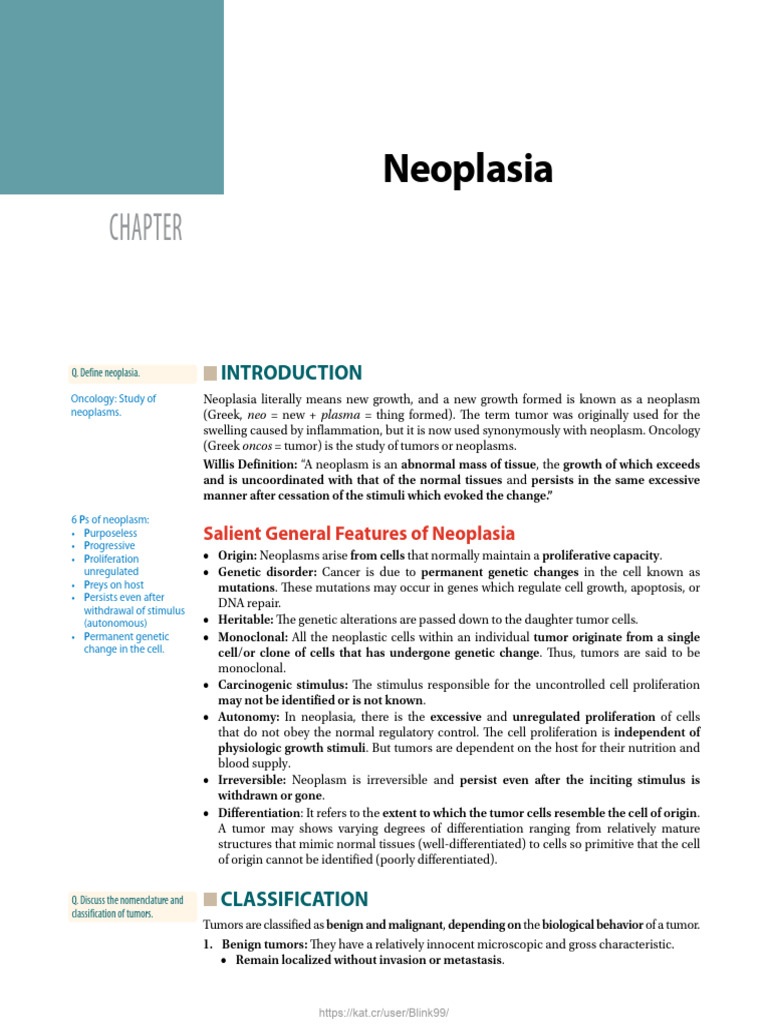 7. Neoplasia | PDF | Metastasis | Neoplasms
