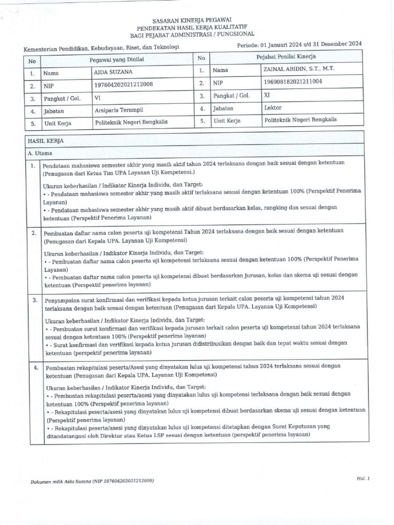 RENCANA SKP - Compressed | PDF