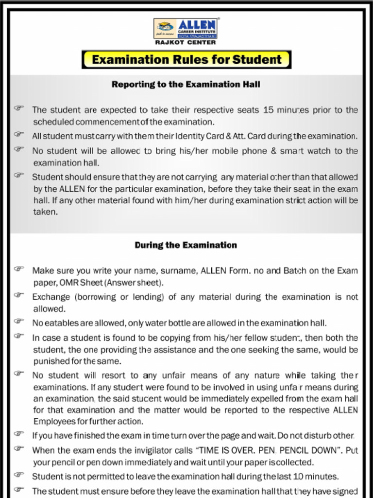 Examination Rules For Students - 240205 - 144708 | PDF