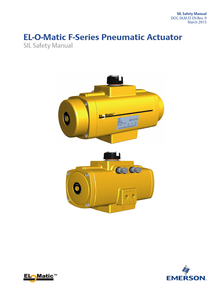 Elomatic F SIL Manual 2015.03 | PDF | Valve | Actuator
