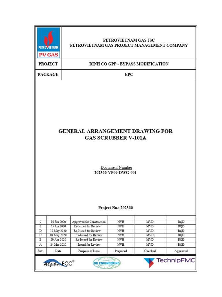 202366-VP09-DWG-001 - Rev.0 GA Drawing For Gas Scrubber V-101A | PDF