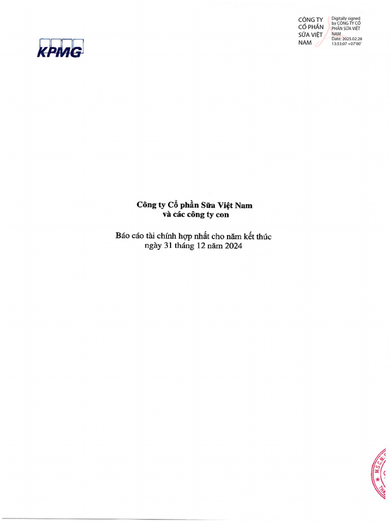 VNM - BCTC Kiem Toan 2024 - Hop Nhat VN | PDF