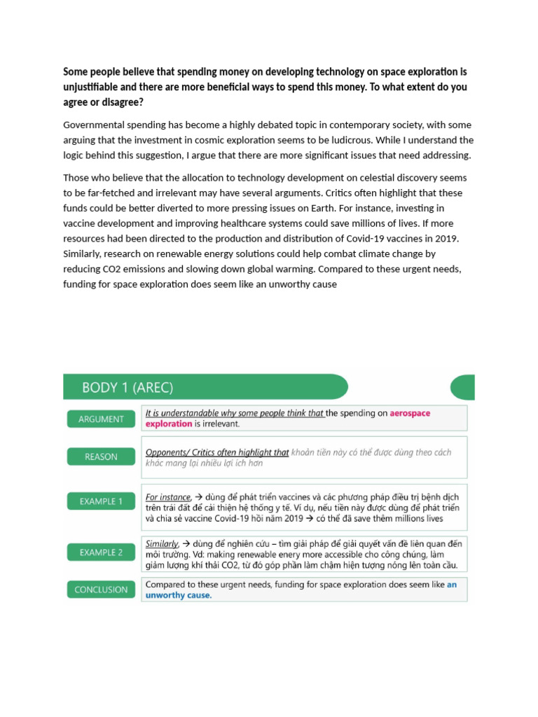 Arguments Against Space Exploration Funding | PDF