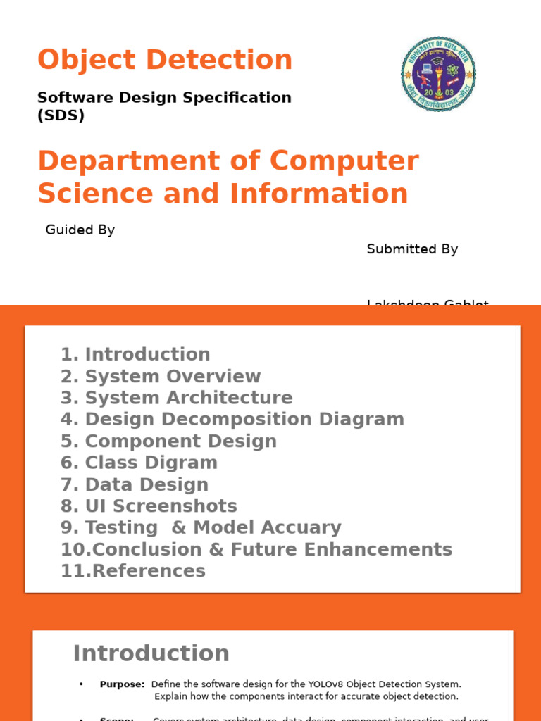 Object Detection SDS | PDF | User Interface | Unit Testing