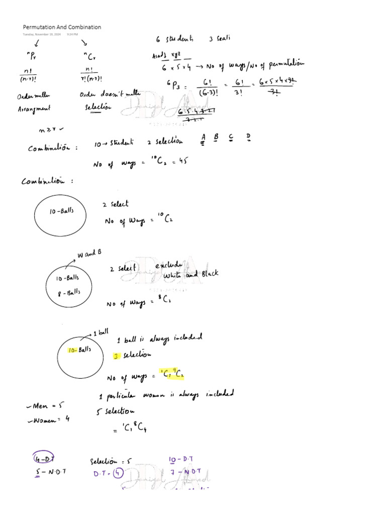 Permutation And Combination Pdf