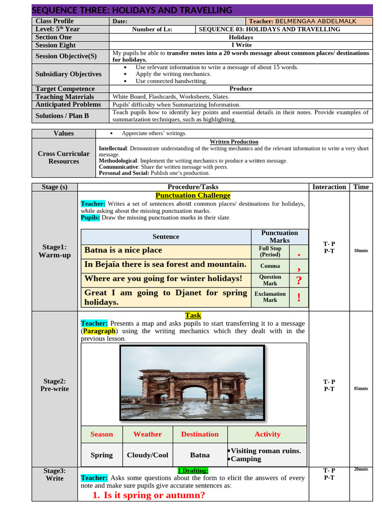 5ps Seq 03 Sect 01 l 08 | PDF | Punctuation | Learning