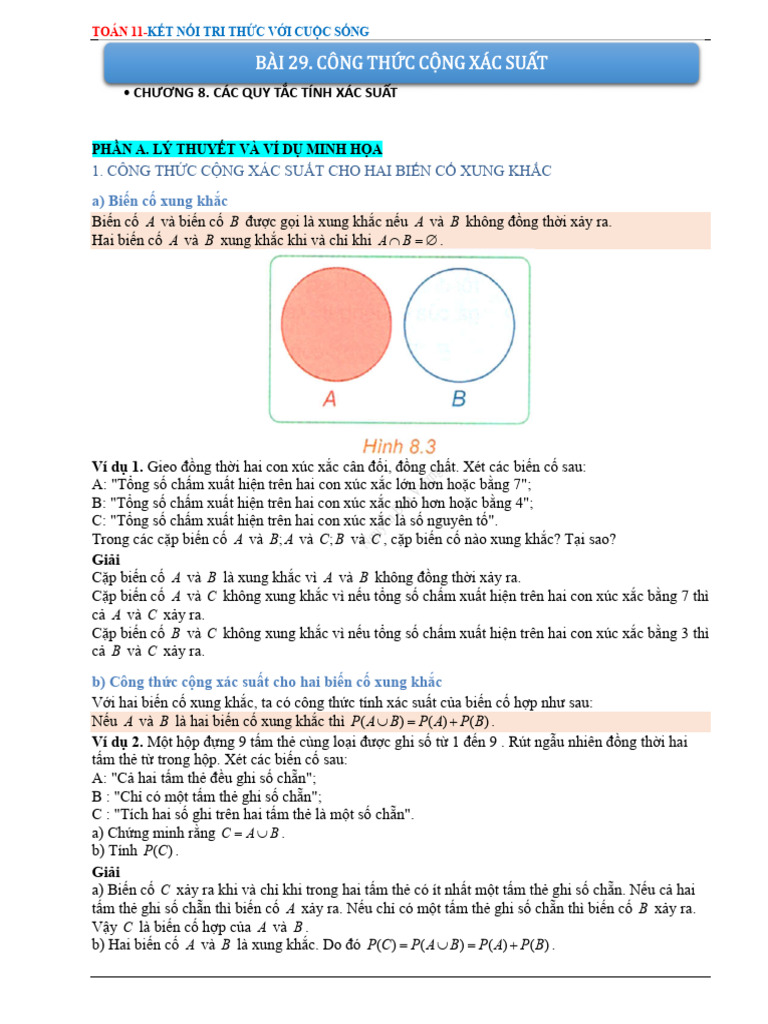 Bai-29-Cong Thuc Cong Xac Suat - CH - TL | PDF