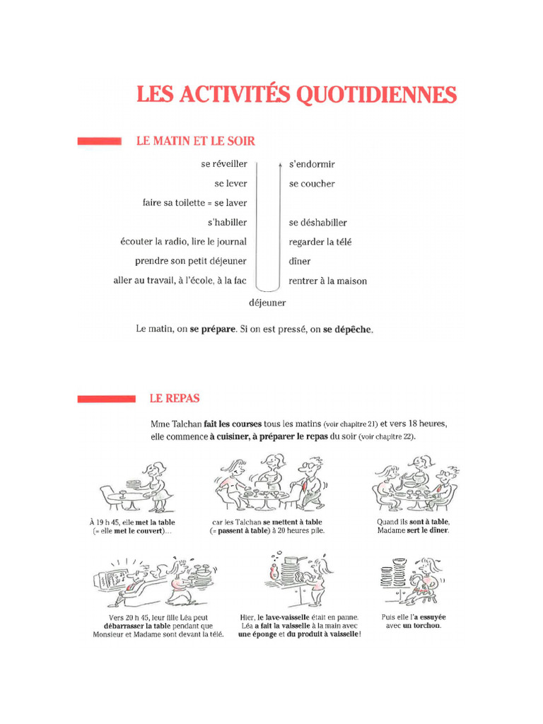 Les Activités Quotidiennes | PDF