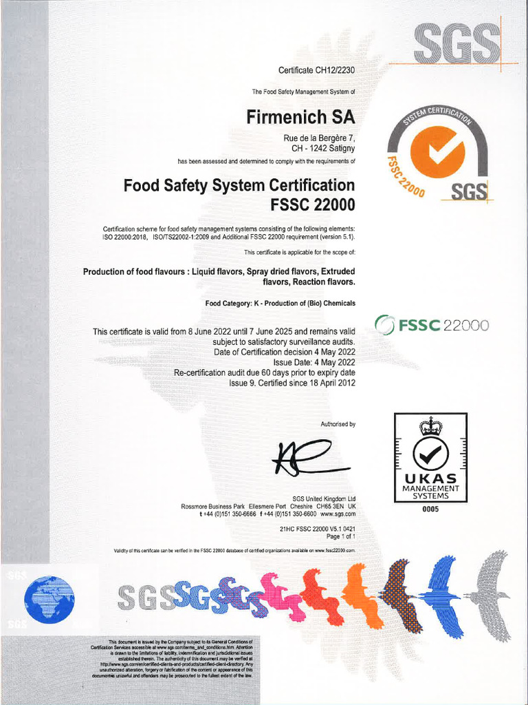 Certificate Firsa - FSSC 22000 - 070625 | PDF