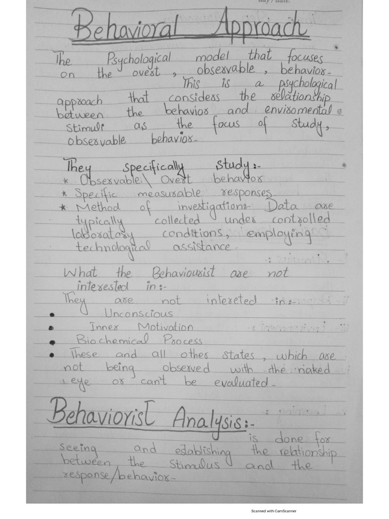 Behavioral Approach Final Syllabus Psychology | PDF