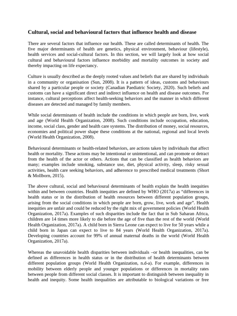 Behavioral and Social Health Determinants | PDF | Health Equity | Behavior