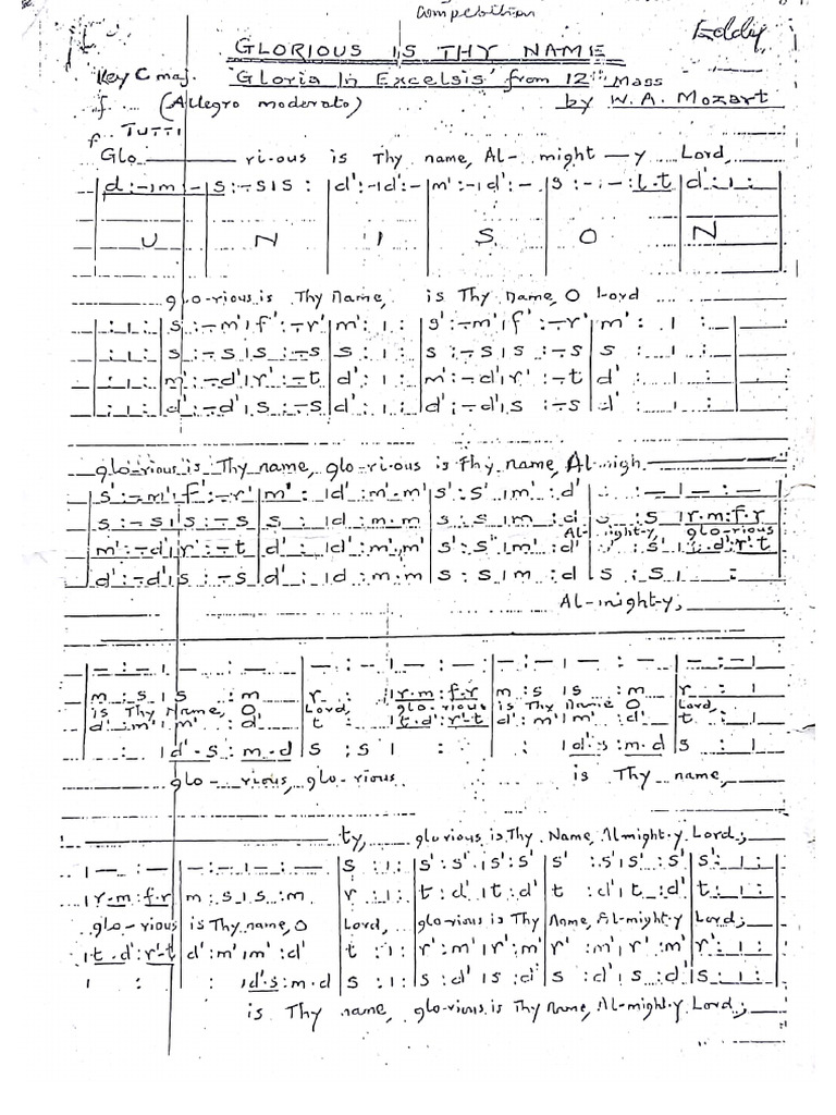 glorious is thy name | PDF