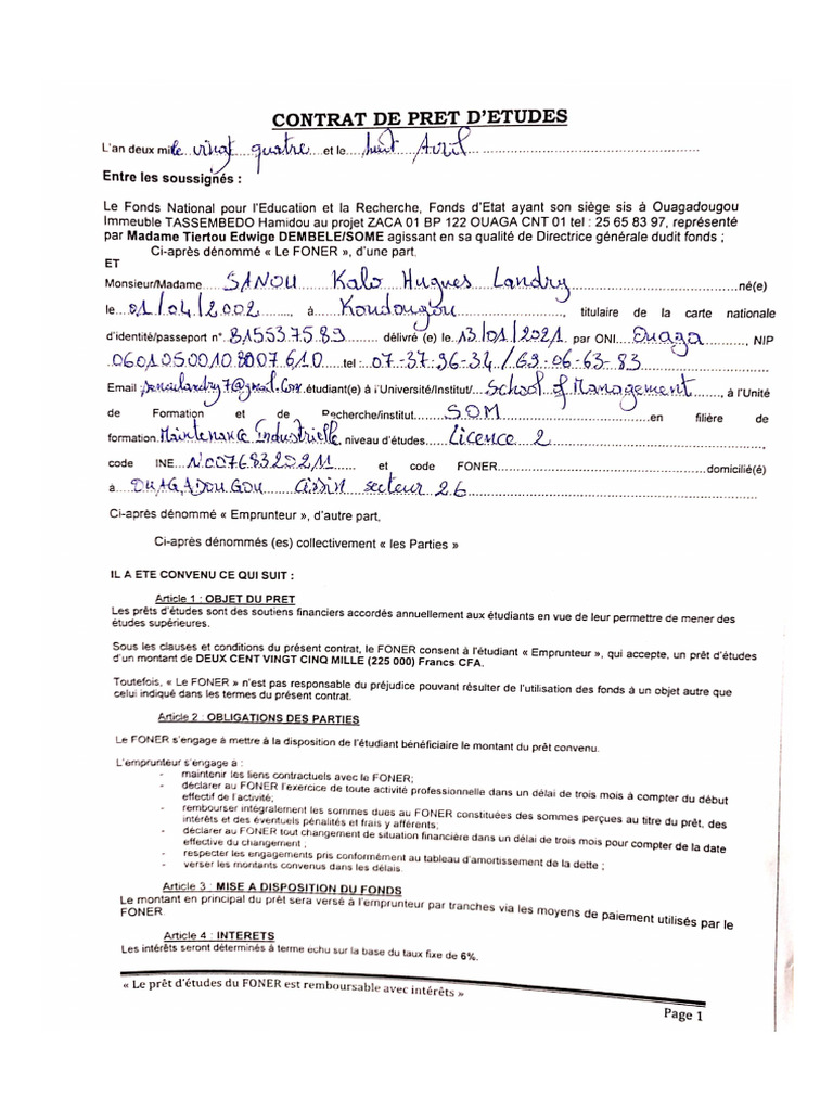 Contrat | PDF