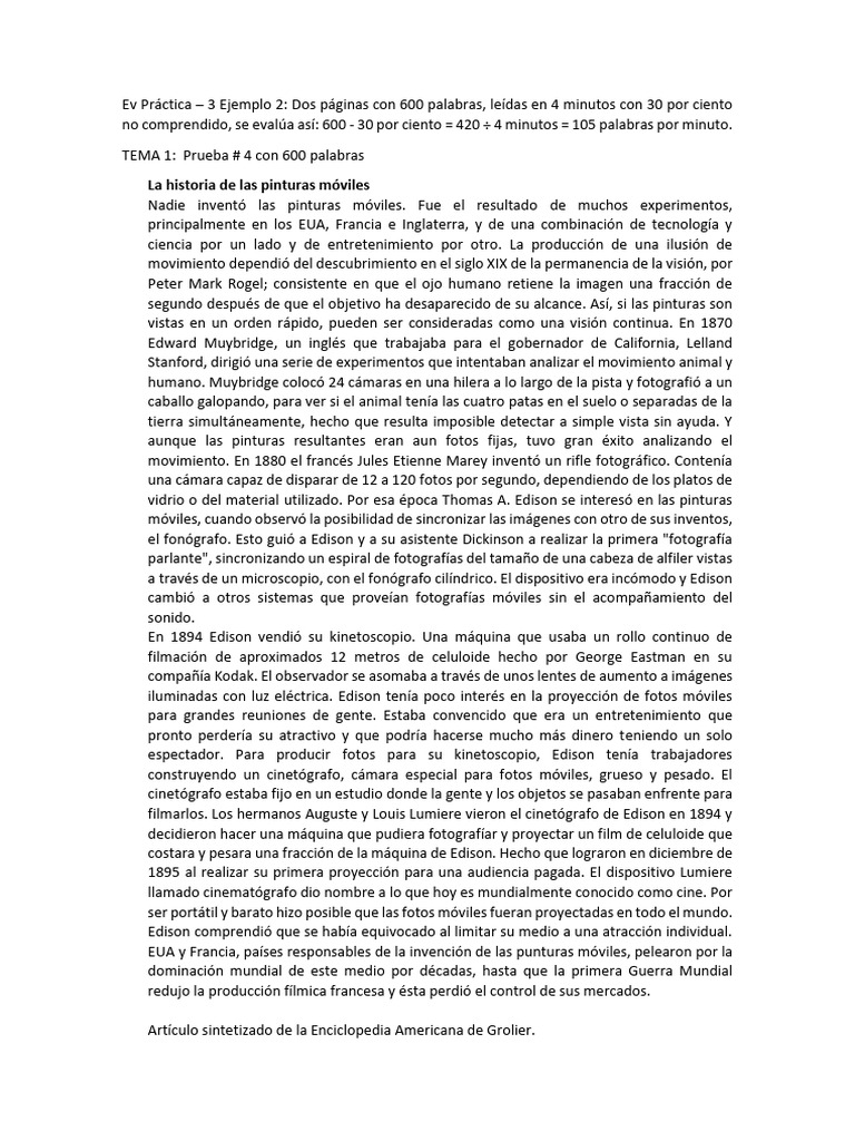 Ejercicio de Lectura y Comprensión. | PDF | Thomas Edison