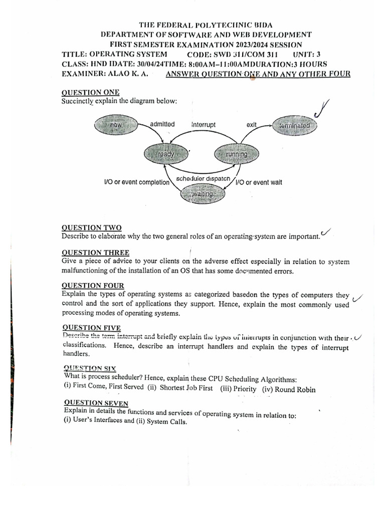 SWD 1st Semester Past Q | PDF