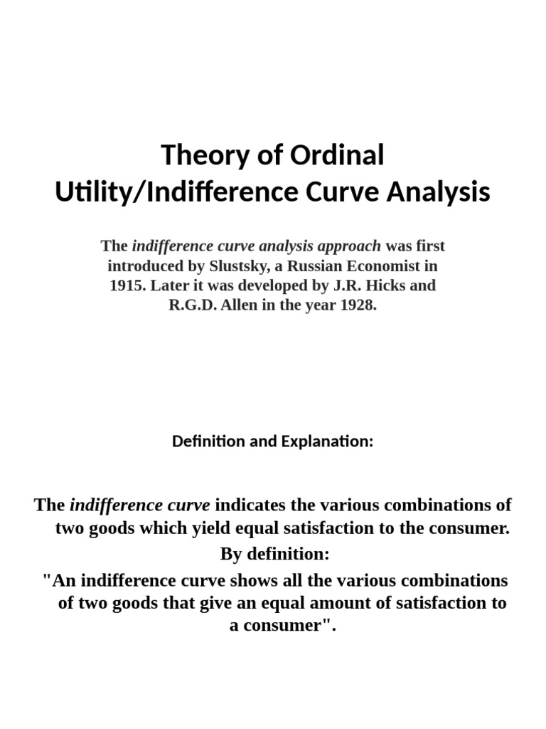 Indifference Curves | PDF