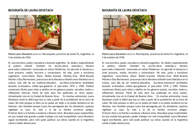 Biografía de Laura Devetach | PDF | Escritura