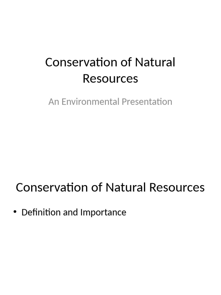 Natural Resources Conservation Guide | PDF