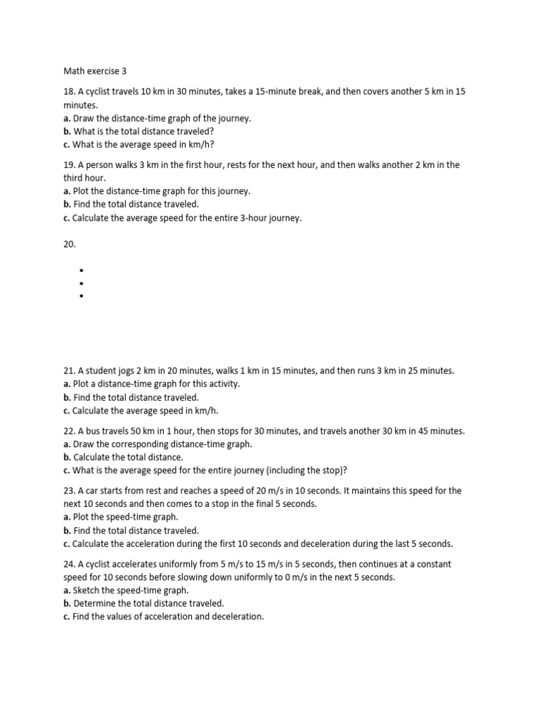 Distance-Time and Speed Calculations | PDF