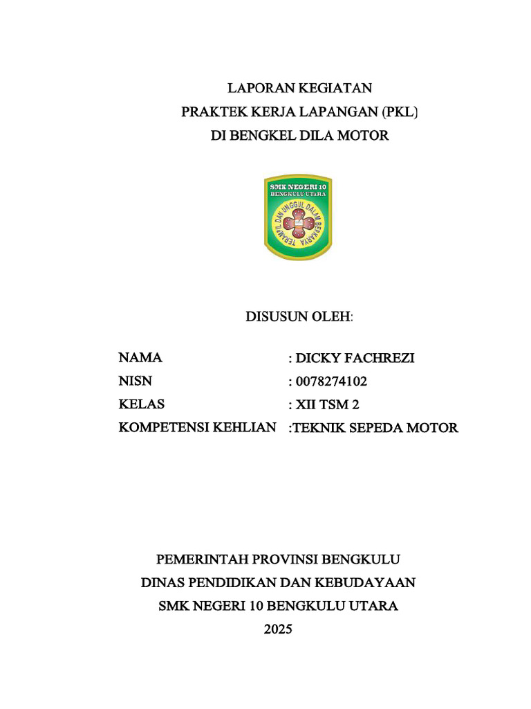 Sampul Laporan PKL SMK | PDF
