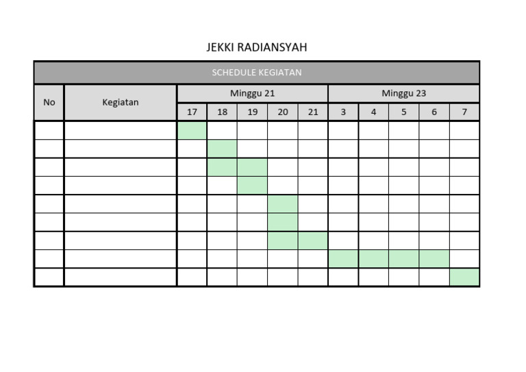 Schedule Kegiatan Jeki 1 | PDF