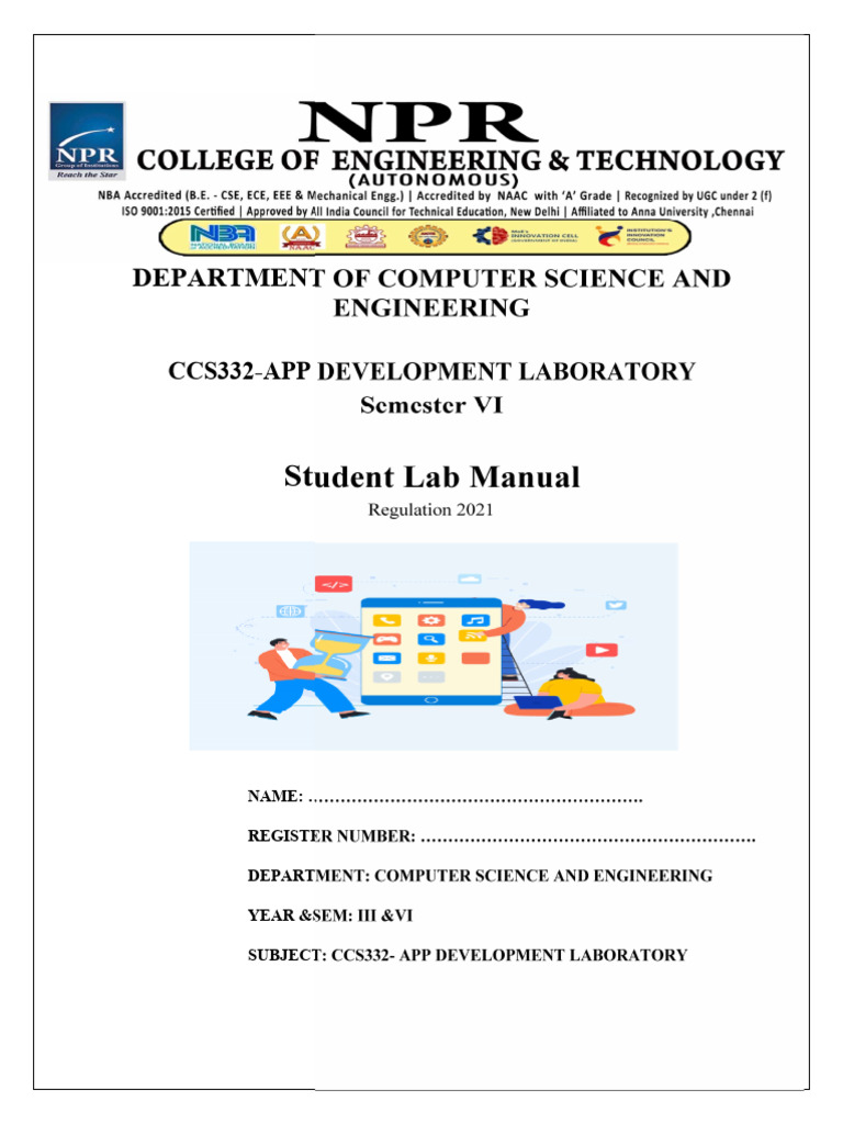 ccs332 App Developement Student Manual | PDF | Cross Platform Software | Mobile App