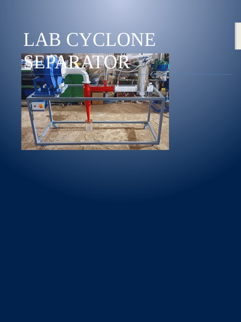 Lab Cyclone Separator Manual | PDF | Flow Measurement | Force