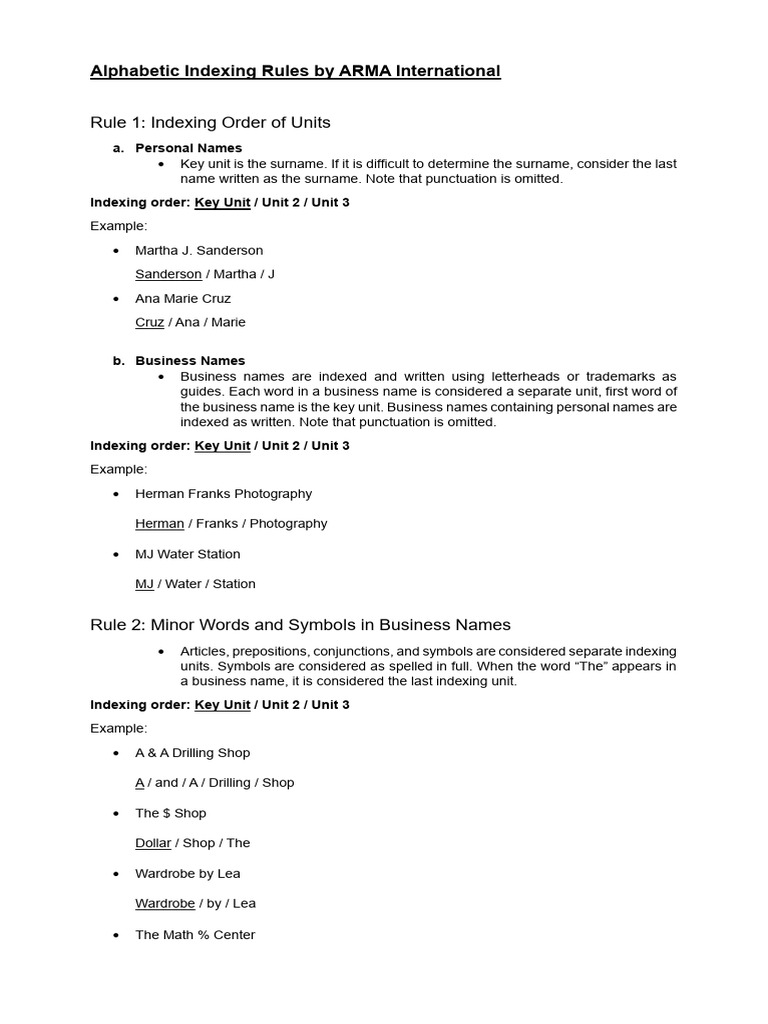 BME 41 C11 Alphabetic Indexing Rules by ARMA International - Estrada | PDF | Lexicology ...