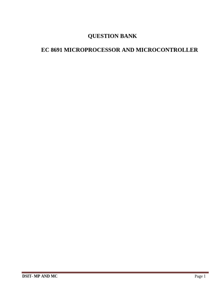 Ec8691 MP MC Question Bank | PDF | Central Processing Unit | Input/Output