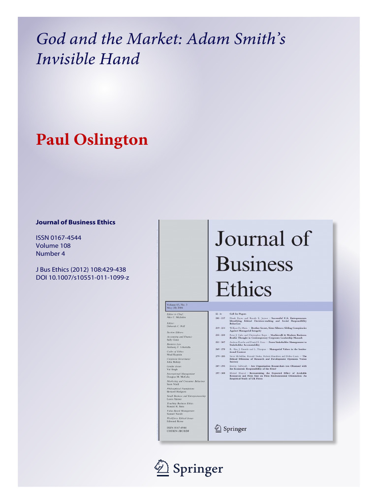 God and The Market - Adam Smith's Invisible Hand | PDF | The Wealth Of ...