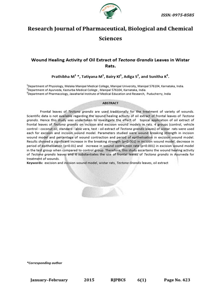 Teak Wood Leaf Extraction Method | PDF | Medicine