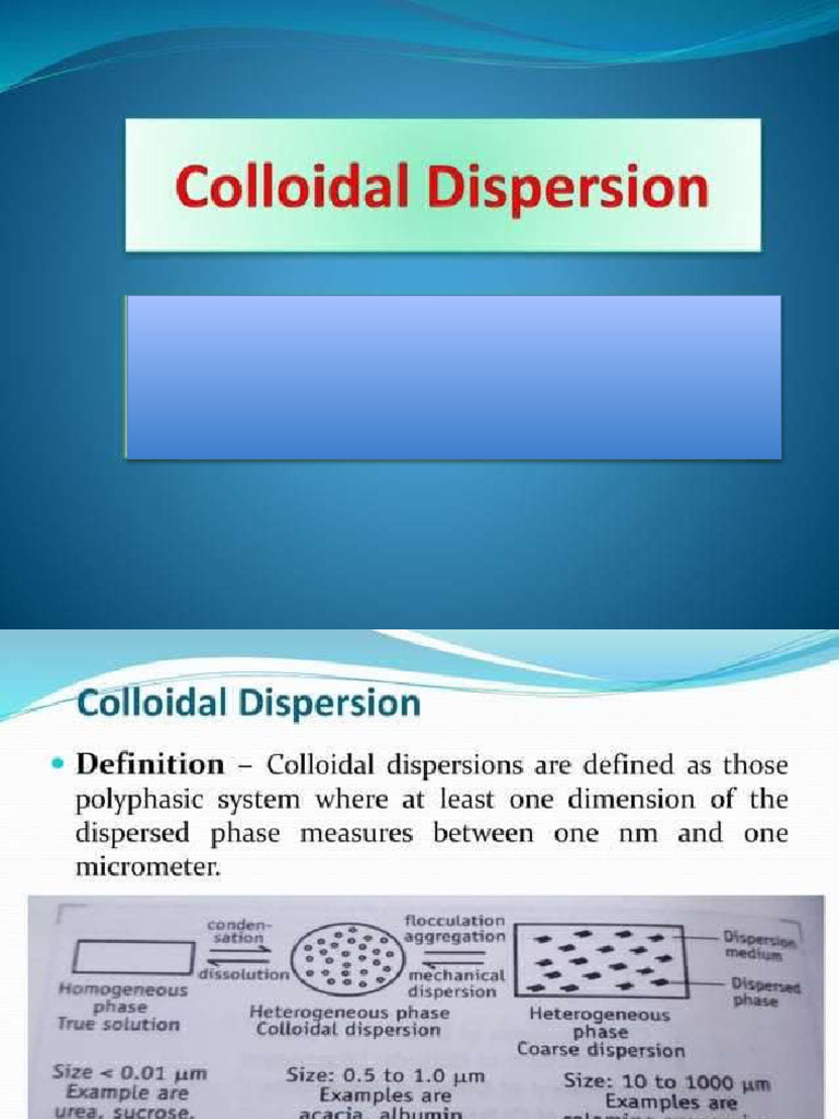 Colloidal Dispersions | PDF