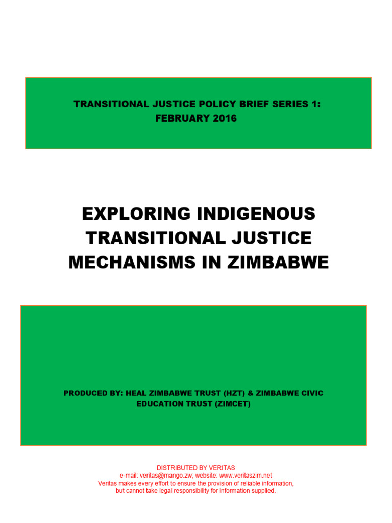 Policy Brief on Transitional Justice and Peace Building Mechanisms | PDF | Peacebuilding ...