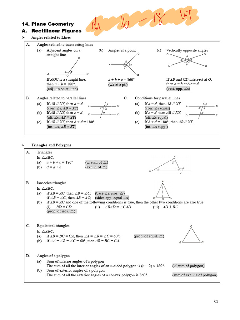 14 Plane Geometry | PDF | Circle | Rectangle